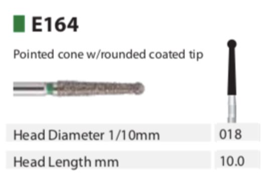 Diamond Bur – Endo Access – Pointed Cone with Rounded Coated Tip ...
