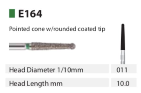Diamond Bur – Endo Access – Pointed Cone with Rounded Coated Tip ...